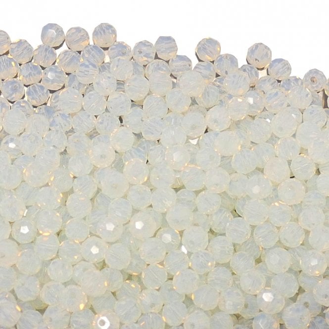 4mm Glass Round Faceted Beads - Opalite - 95pcs (1 String) - Beads And ...